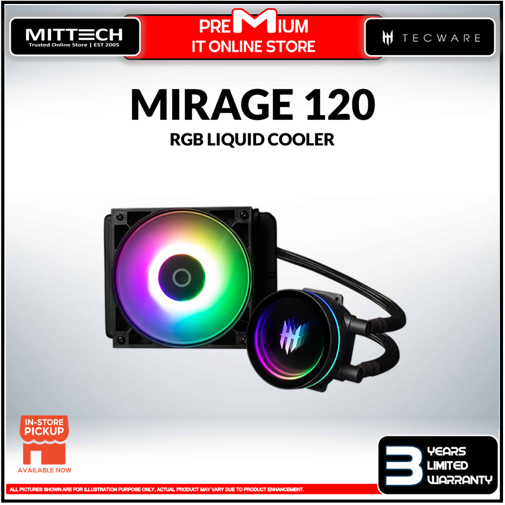 Tecware Mirage 120 RGB Liquid Cooler- 360mm | 1x RGB Fan | ARGB | 3-Pin ...