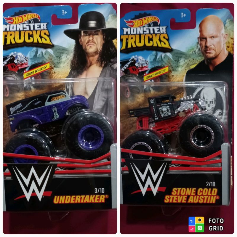 Hotwheels Monster Trucks - WWE - Stone Cold & The Undertaker | Shopee ...