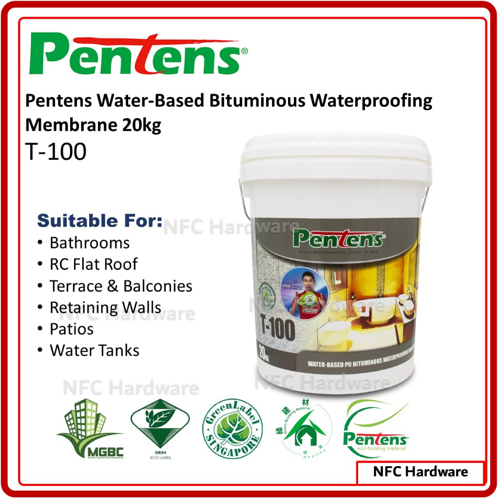 PENTENS T-100 Water-Based Bituminous Waterproofing Membrane 20kg ...