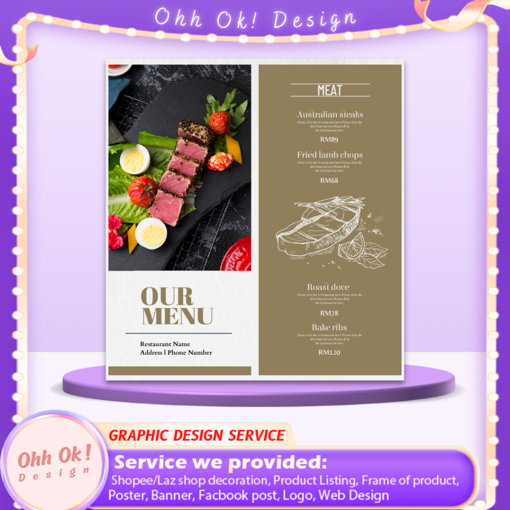 Menu Custom Design / Menu design servis | Shopee Malaysia