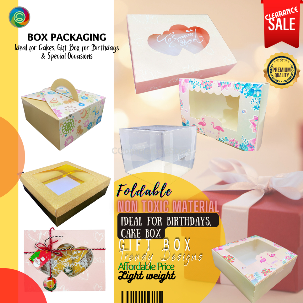 Cake Box Gift Box Packaging, ideal for kuih talam, cakes, cookies, gift ...