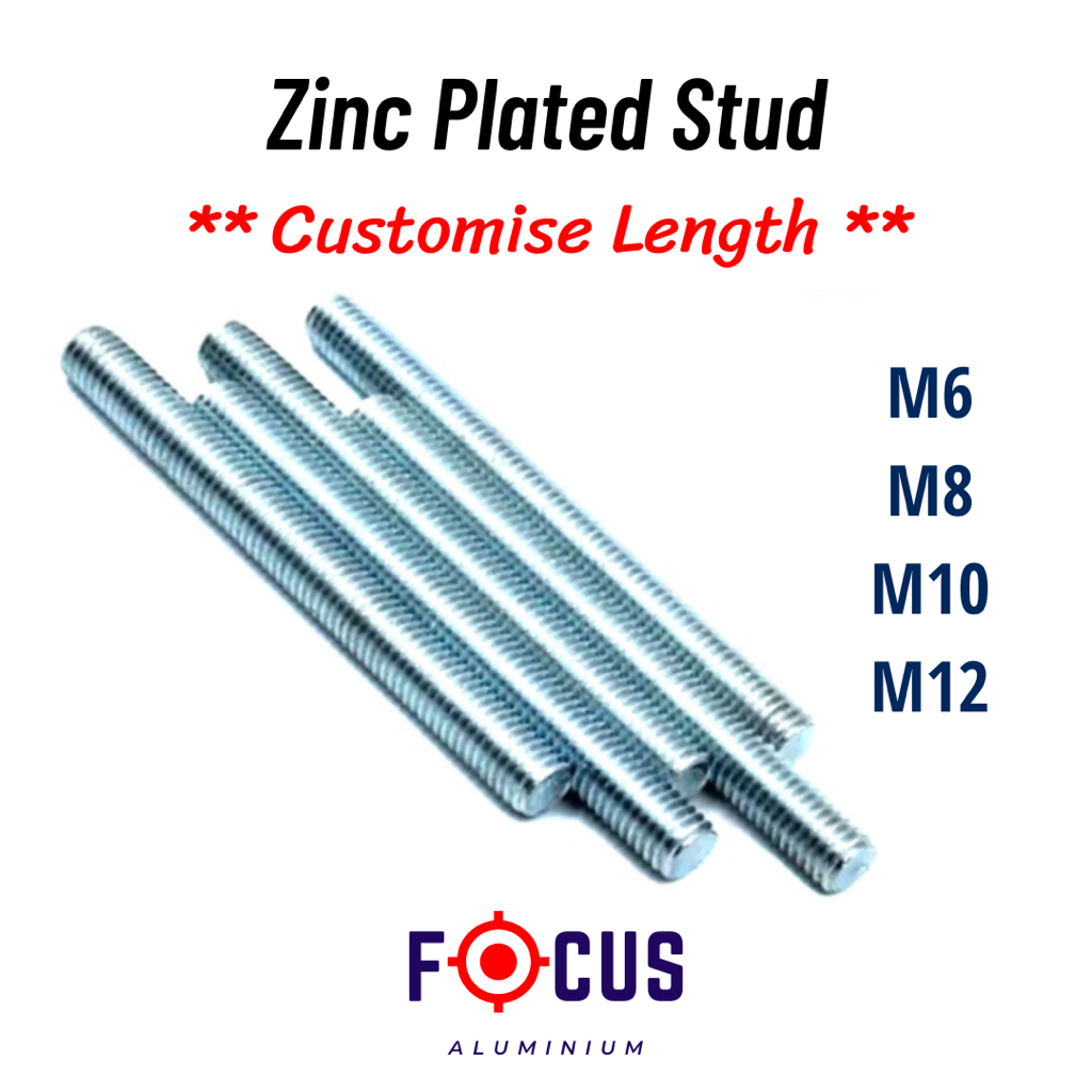 🇲🇾 Zinc Plated Full Thread Rod Stud Screw M6 M8 M10 M12 | Shopee Malaysia