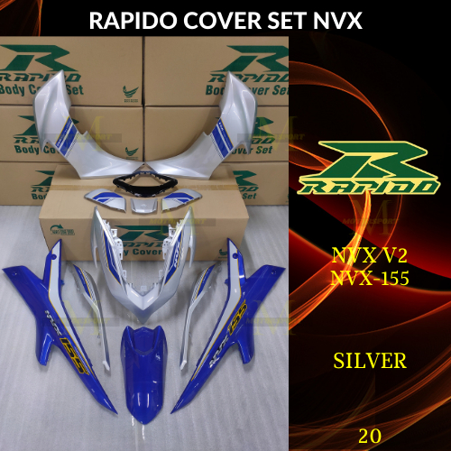 RAPIDO COVER SET NVX V2 NVX-155 (20) SILVER (STICKER TANAM/AIRBRUSH ...