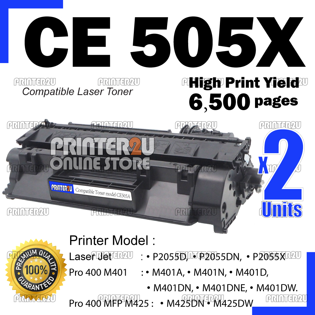 2x Compatible to HP CE505X 05X CE 505X HP LaserJet HP05X P2055 P2055d ...