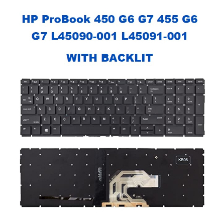 HP ProBook 450 G6 G7 455 G6 G7 L45090-001 L45091-001 WITH BACKLIT US ...