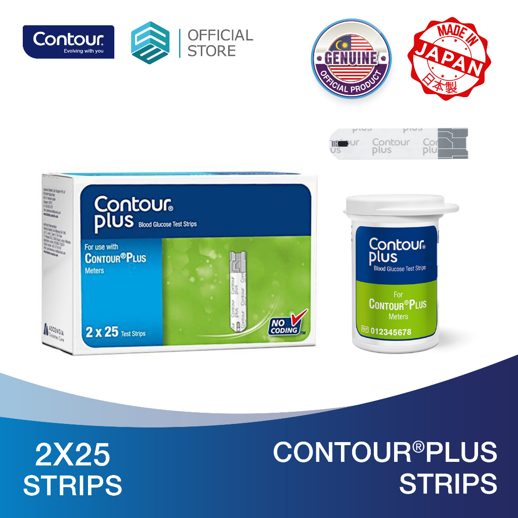 Contour Plus Blood Glucose Test Strips 2x25's | Shopee Malaysia