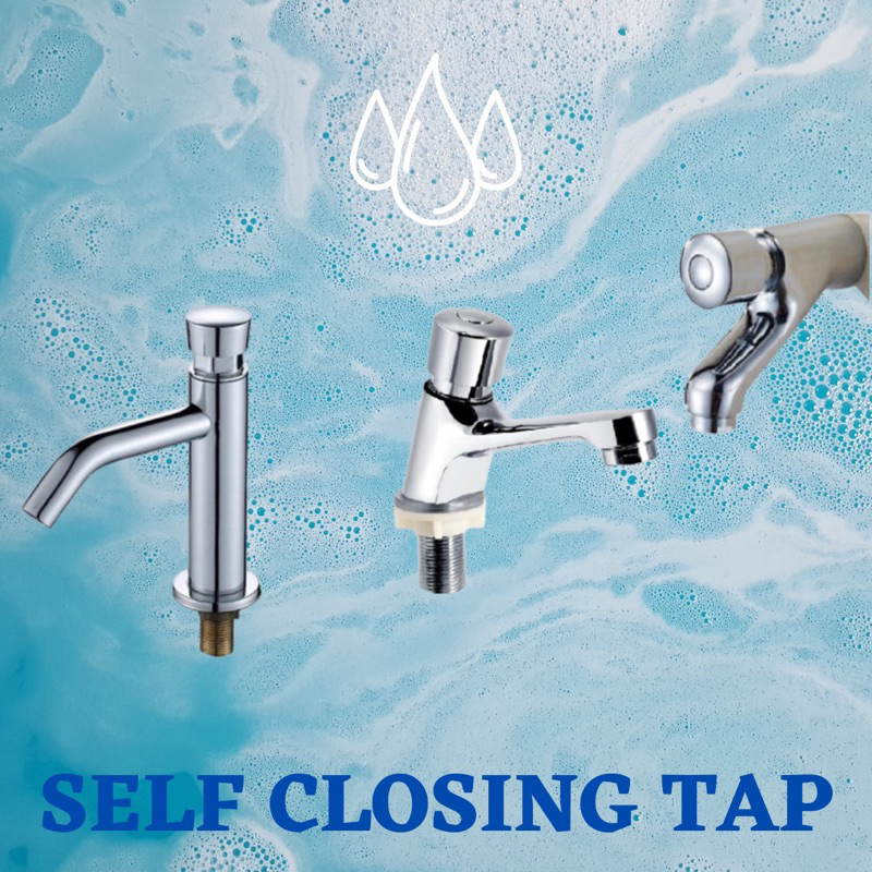 TKM Brass Kitchen & Bathroom Basin Faucet Time Delay Automatic Press ...