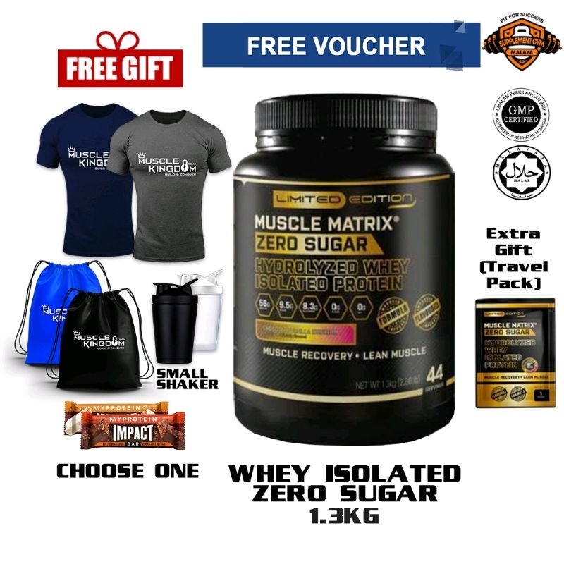 Muscle Matrix Hydro Whey Protein Isolate 2.86 lbs/1.3 kg + Free Shaker ...