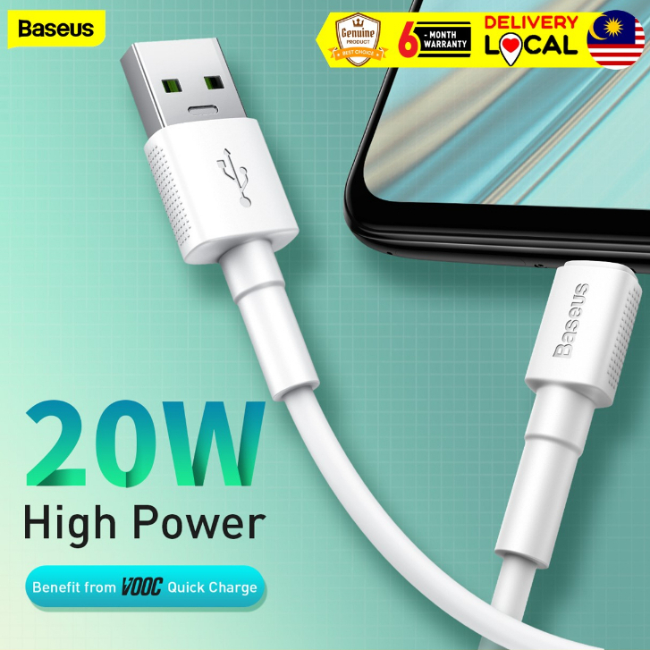 (SALE) Original Baseus Mini White Cable USB VOOC Flash Charge For Micro ...