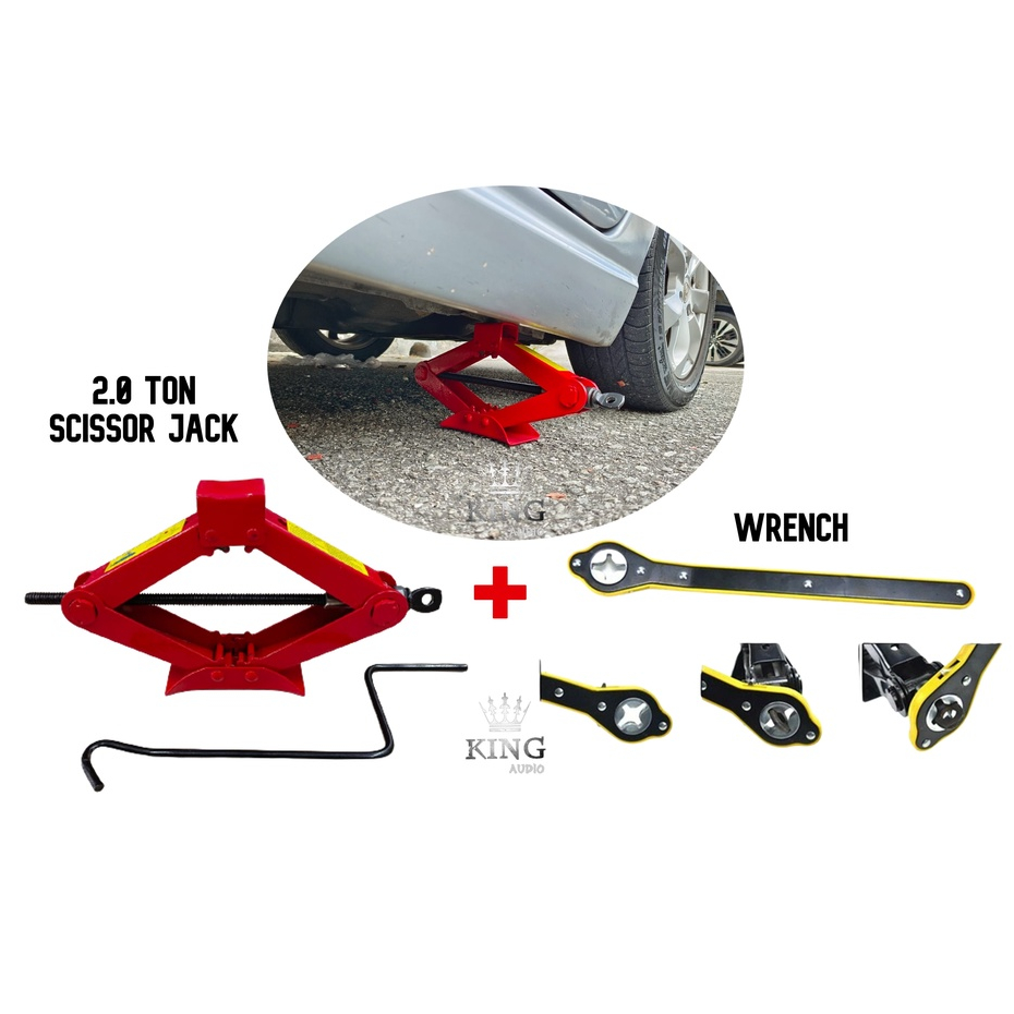 2.0 Ton Manual Scissor Car Jack With Wrench Thick Hand Car Jack ...