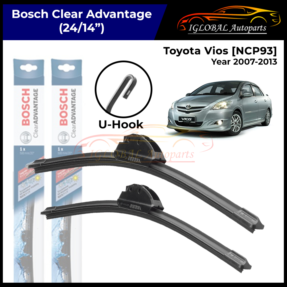 Toyota Vios [NCP93] Year 2007-2013 Windshield Wiper Bosch Clear Advantage Set (24/14") | Shopee ...
