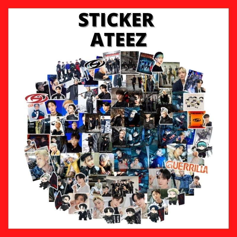 Stiker ATEEZ 100 Keping Waterproof Sticker KPOP Stickers Pelekat Mixed ...