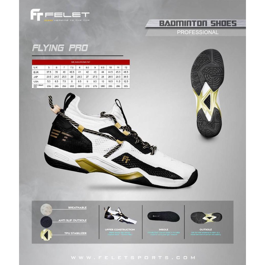 FELET FLYING PRO BADMINTON SHOES PRO SERIES (100% ORIGINAL) | Shopee ...