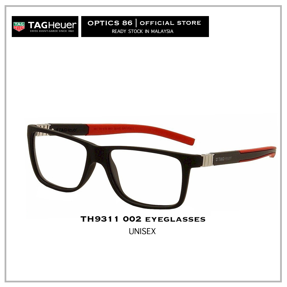 Tag Heuer TH9311 002 Black Red UNISEX eyewear Malaysia optical frame ...
