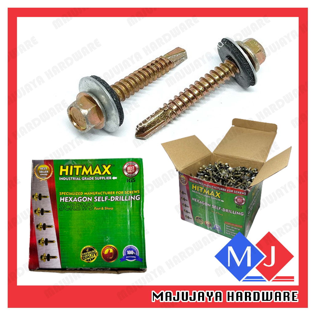 HITMAX Hex Self Drilling Screw For Roof Skru Bumbung Hex 屋顶专用螺丝丁 Awning ...