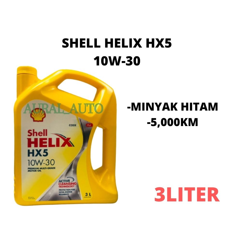 Shell Helix Hx5 10W-30 3Liter Minyak Hitam Minyak Enjin Mineral Oil For ...