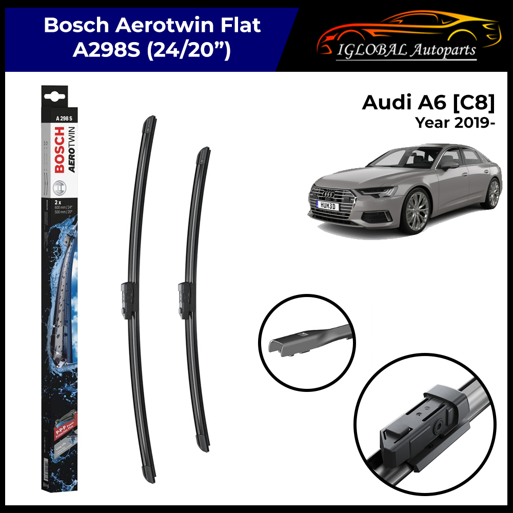 Audi A6 [C8] Year 2019- A298S Bosch Aerotwin Flat Windscreen Wiper Set (24/20") | Shopee Malaysia