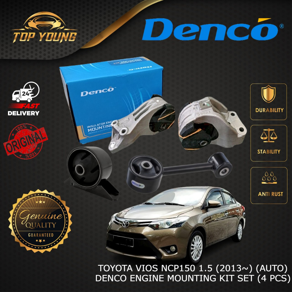 DENCO TOYOTA VIOS NCP150 1.5 (2013~) (AUTO) (4PCS) ENGINE MOUNTING KIT ...