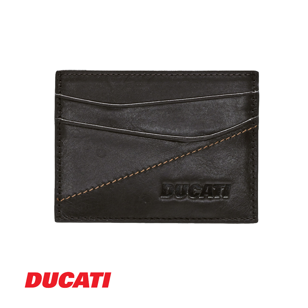 Ducati Men RFID Protected Credit Card Brown Leather Card Holder ...