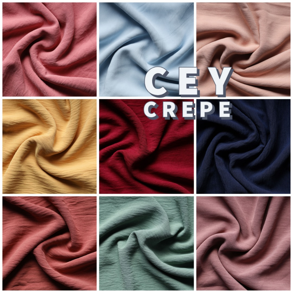 🔥PREMIUM KAIN PASANG CEY CREPE PLAIN ( CRUMPLED) / BIDANG 60'/ O.5 M 🔥 ...