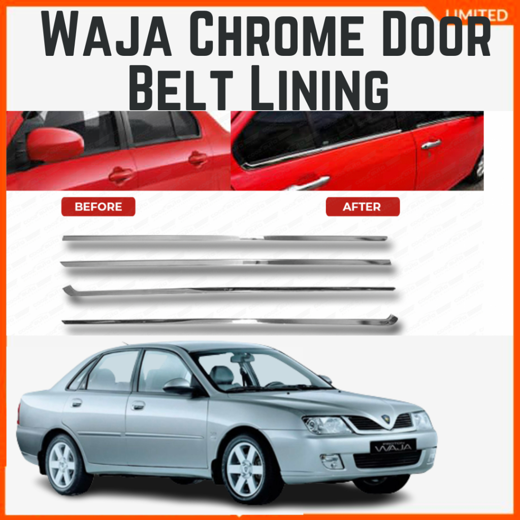 Proton Waja Window Trim Chrome Lining Door Belt Moulding 4pcs/ Door ...