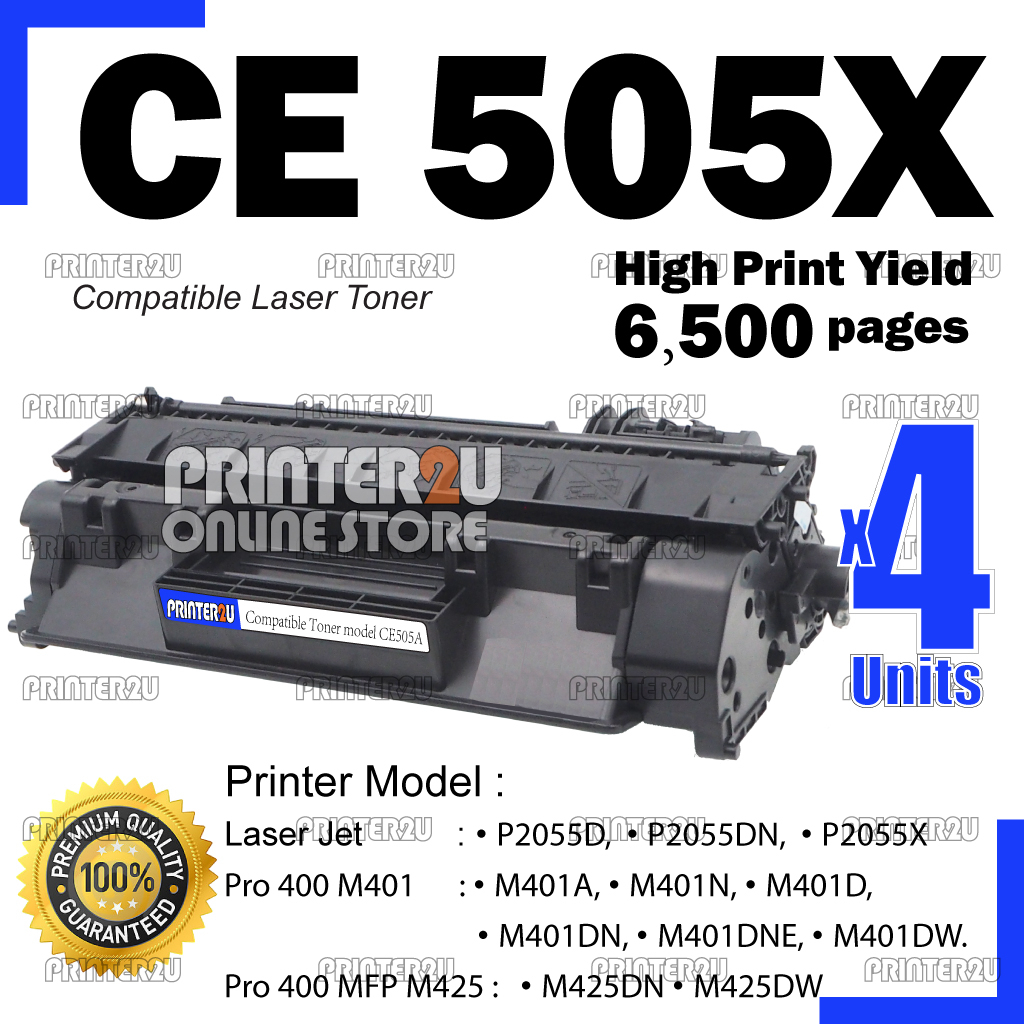 4x Compatible to HP CE505X 05X CE 505X HP LaserJet HP05X P2055 P2055d ...