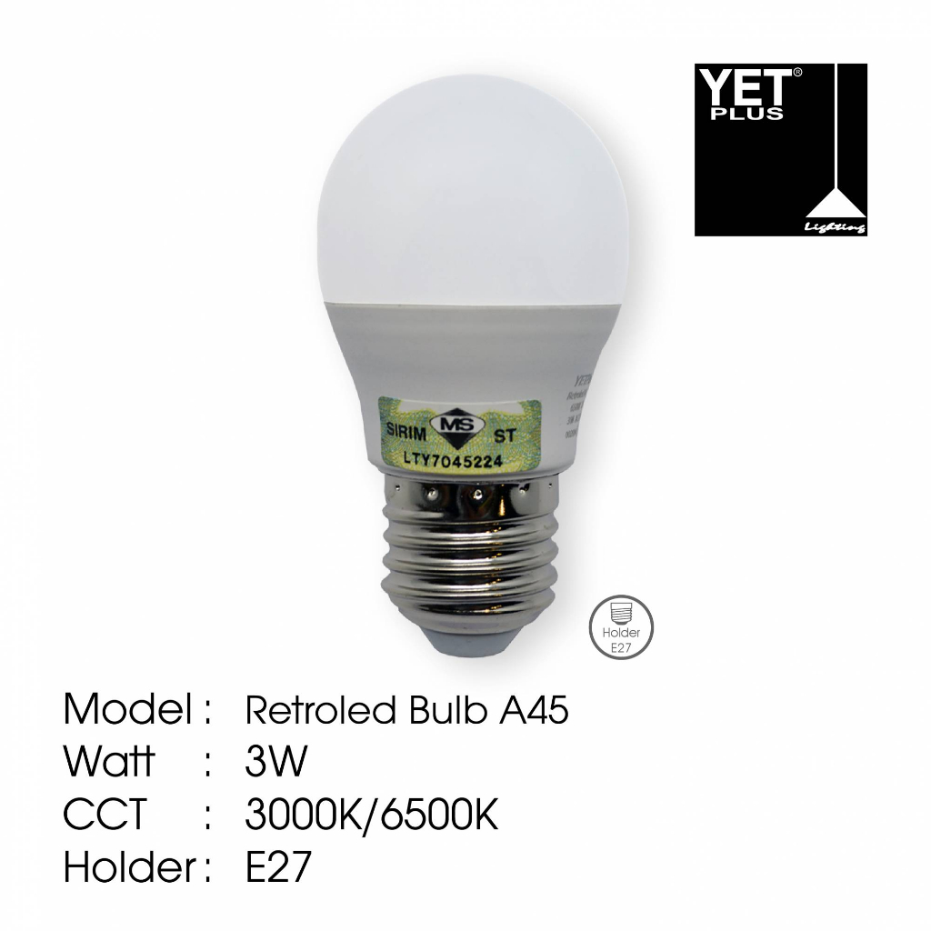 YETPLUS LED RETROLED BULB E27 A45 / A60 / A65 | Shopee Malaysia