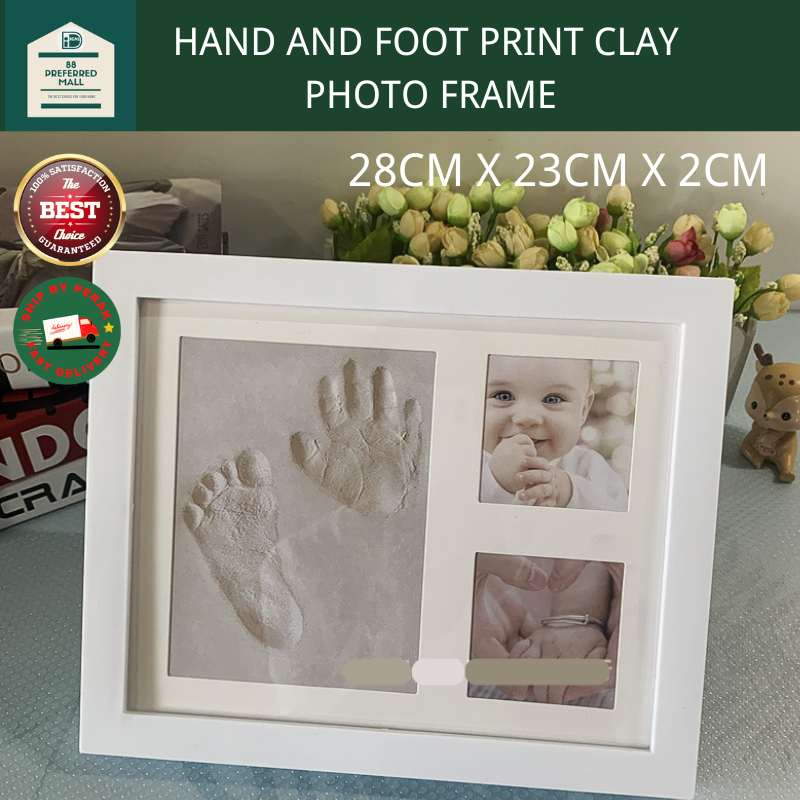 Plastic Plasticine Hand And Foot Print Clay Photo Frame Clay DIY ...