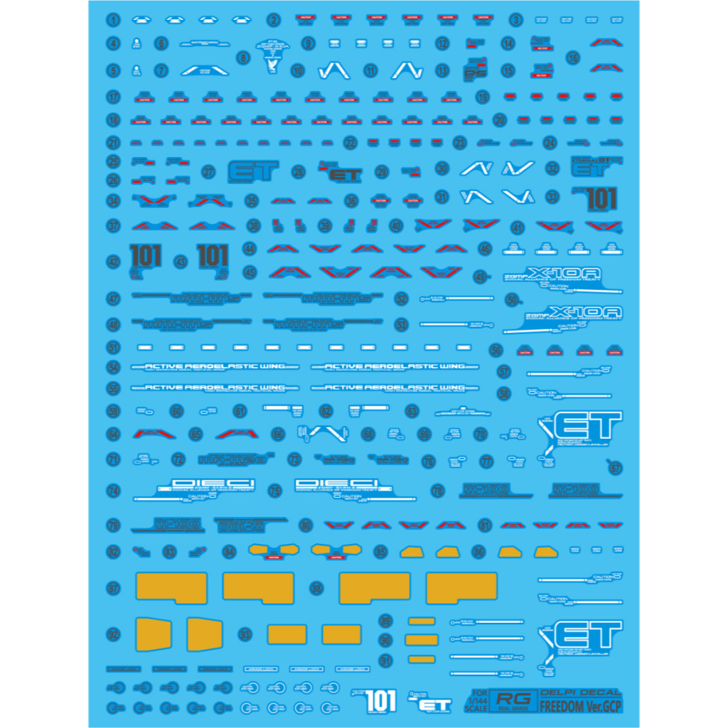 (Delpi) Waterslide Decal - RG 1/144 Freedom Ver GCP (Hologram)(From Korea) ZGMF-X10A Model Kit ...