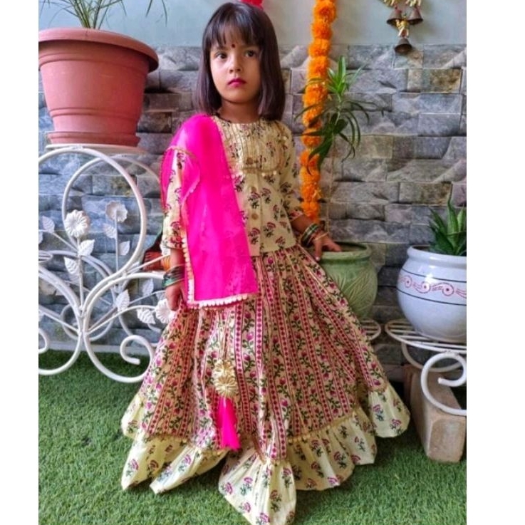 KIDS LEHENGA CHOLI AZHAGI SERIES WITH SCARF For BABY GIRLS KIDS LENGHA ...