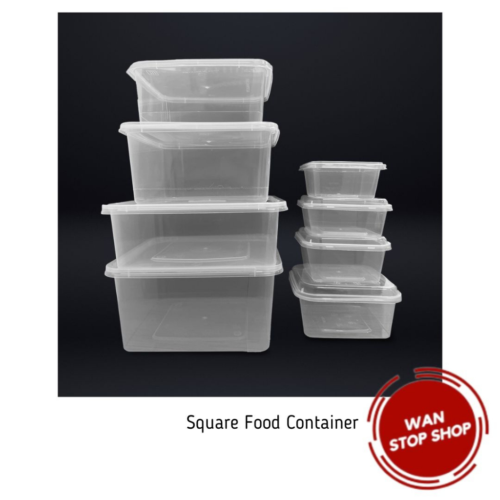 Square Food Container Disposable Plastic Container Plastic Storage Food ...