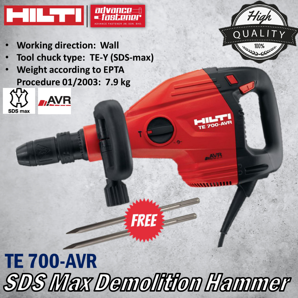 HILTI TE 700-AVR SDS Max Demolition Hammer 1300W 11.5J | Shopee Malaysia