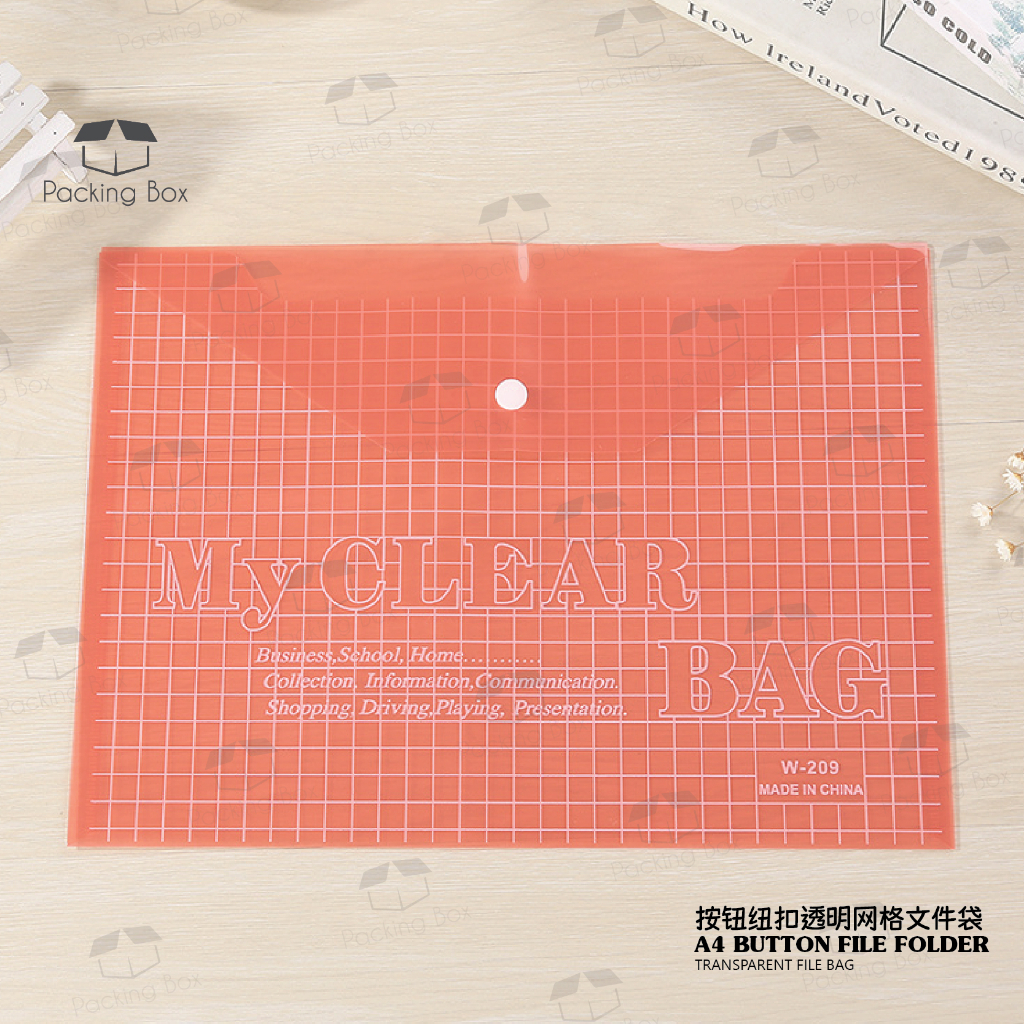 A4 Button File Folder File Bag Office Document Folder Student ...