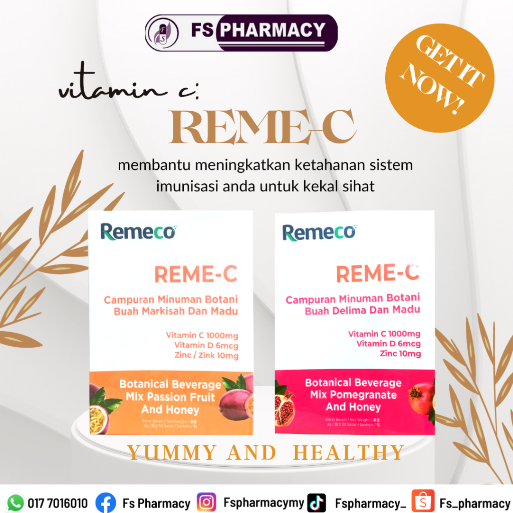 REMECO REME-C (PASSION FRUIT / POMEGRANATE) 30SACHET | Shopee Malaysia