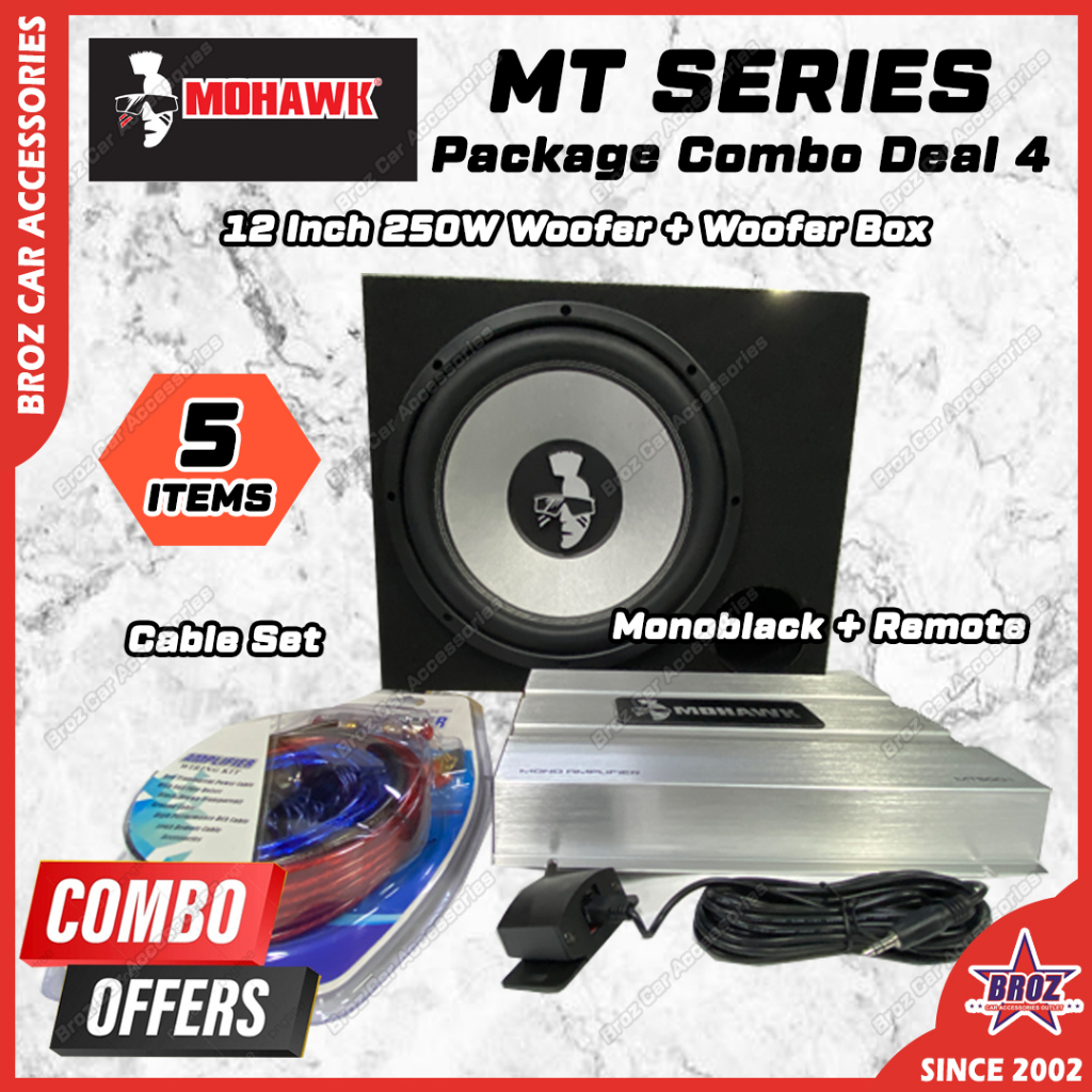 100% Mohawk MT Series 6.5inch 2-Way Coaxial Mid Bass Speaker 12inch ...