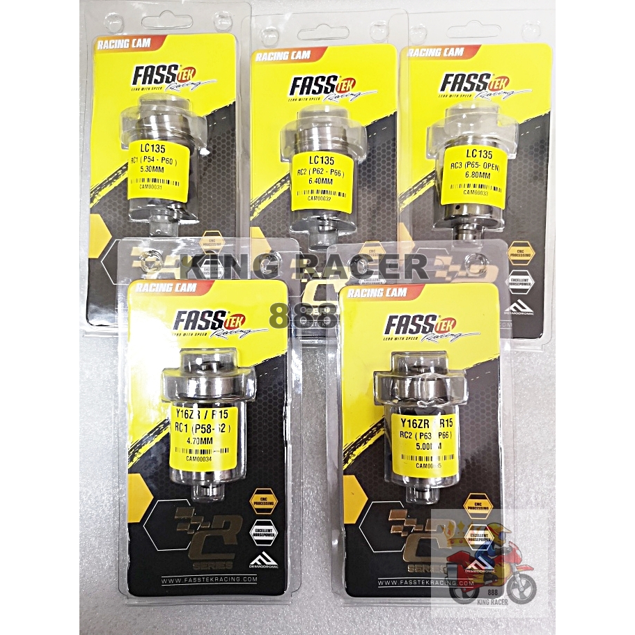 FASSTEK CAMSHAFT Y15ZR LC135 Y16ZR R15 [ RC1 RC2 RC3 ] 100% ORIGINAL CAM YAMAHA Y15 LC Y16 ESR ...