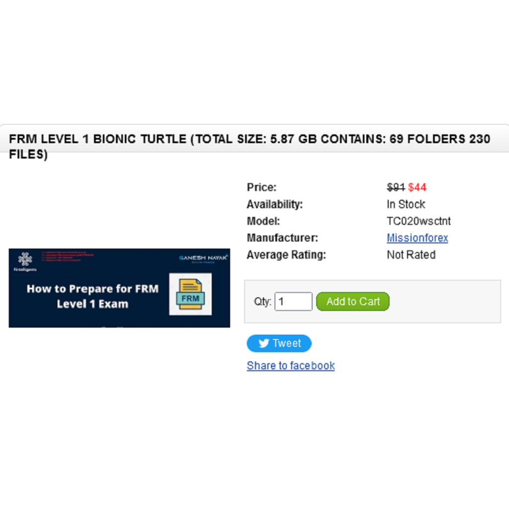 FRM Level 1 Bionic Turtle (Total size: 5.87 GB Contains: 69 folders 230 files) | Shopee Malaysia