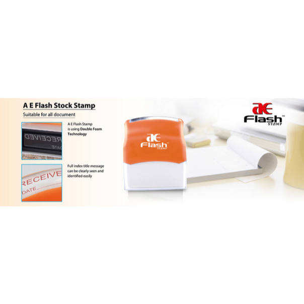 AE Red Ink Self-Inking Commercial Flash Stock Stamp / Ready Made Chop ...
