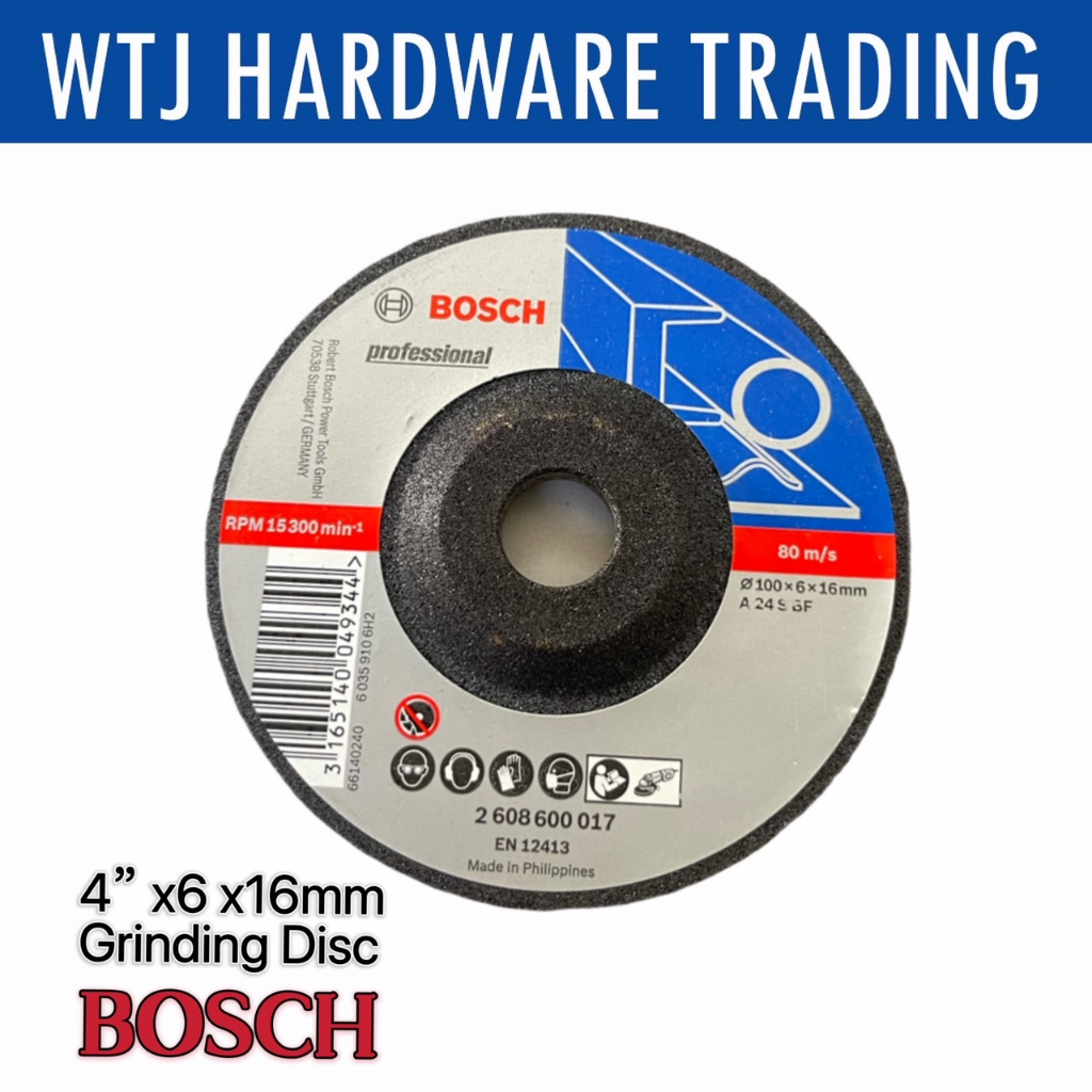 Bosch 4" Metal Grinding Disc 100mm x 6mm x 16mm - ( 2608600017 ) | Shopee Malaysia