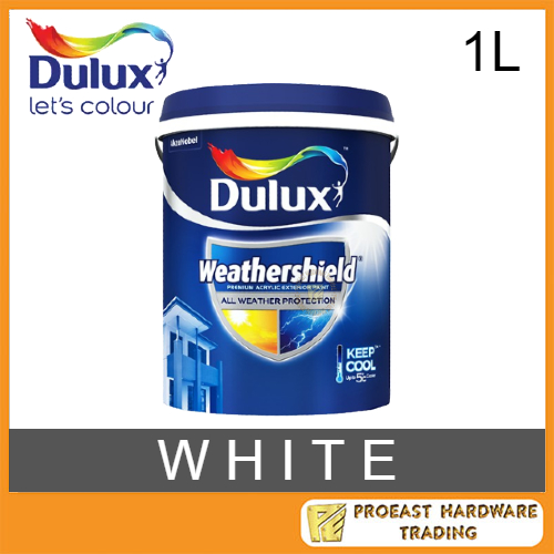 ICI DULUX 1L (15004/White) Weathershield Exterior Wall Paint / Repack ...