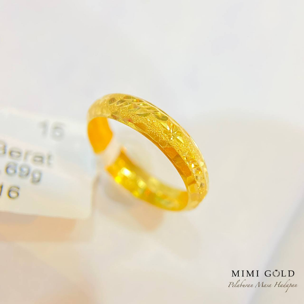 Cincin Belah Rotan L0.4 Emas 916 Original Bajet(N) | Shopee Malaysia