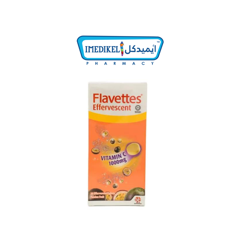 FLAVETTES EFFERVESCENT VITAMIN C 1000MG TABLET (PASSION FRUIT) (1x30'S ...