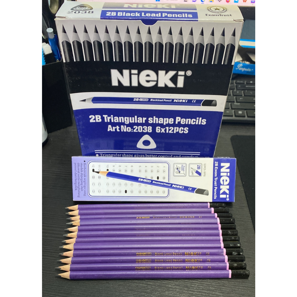 Nieki Pencil 2B Triangular Shape 2038 (12's PENCIL) | Shopee Malaysia