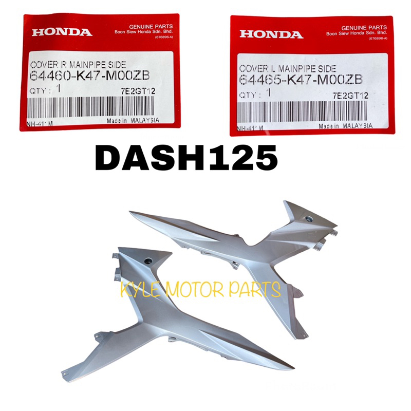 DASH125 DASH NEW FI MAIN PIPE SIDE COVER SILVER ORIGINAL HONDA 100% ...