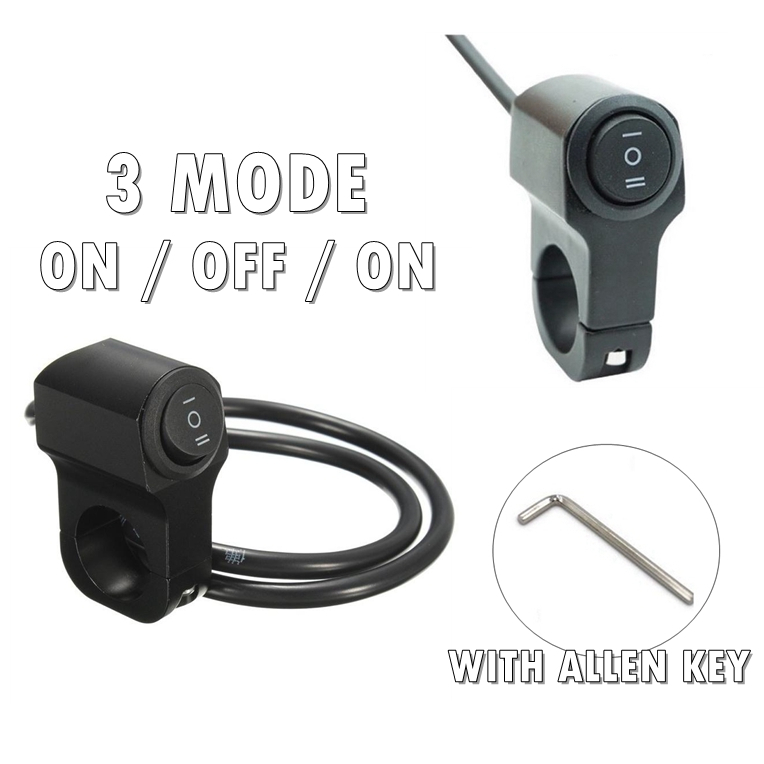 Switch Motorcycle Handlebar Headlight 12V ON/OFF Button Light Switch ...