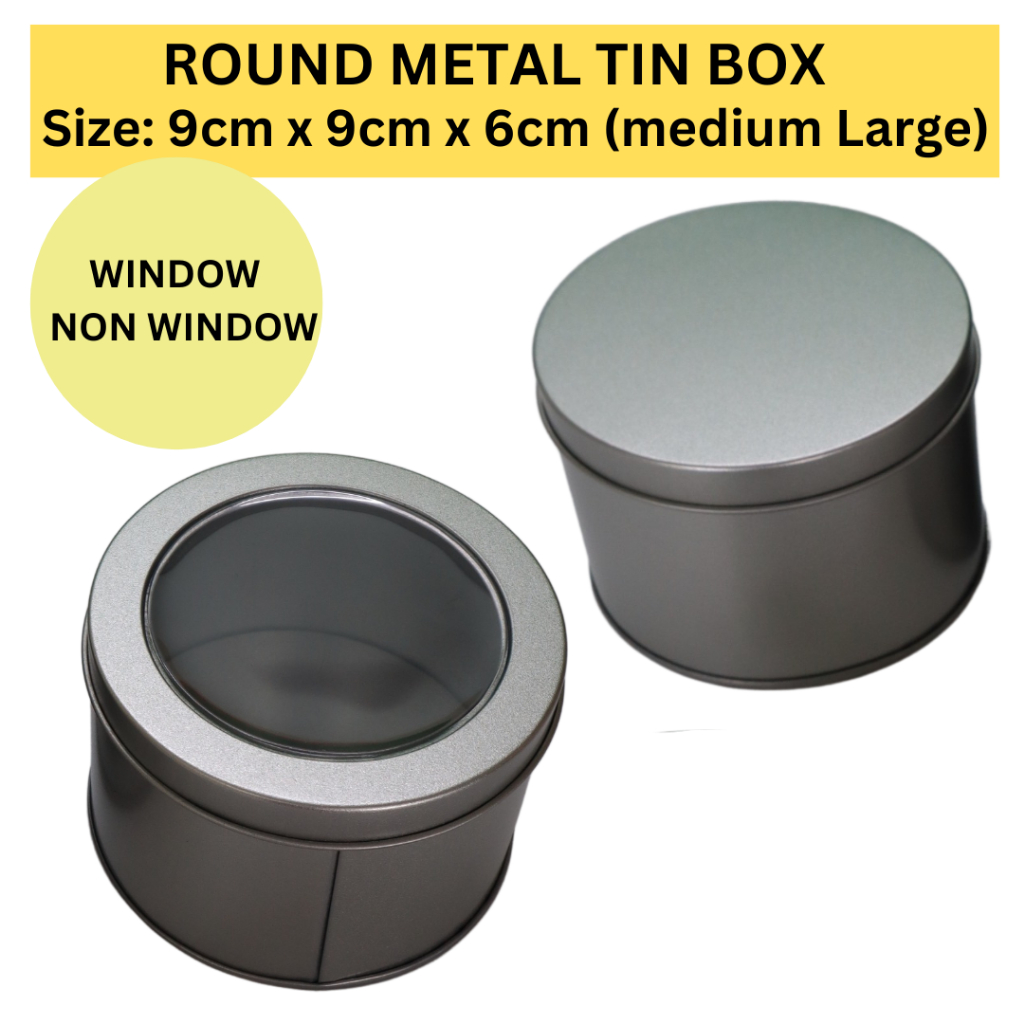 Round Tin Box Aluminium Silver Metal Tin Containers Gifts Box best for ...