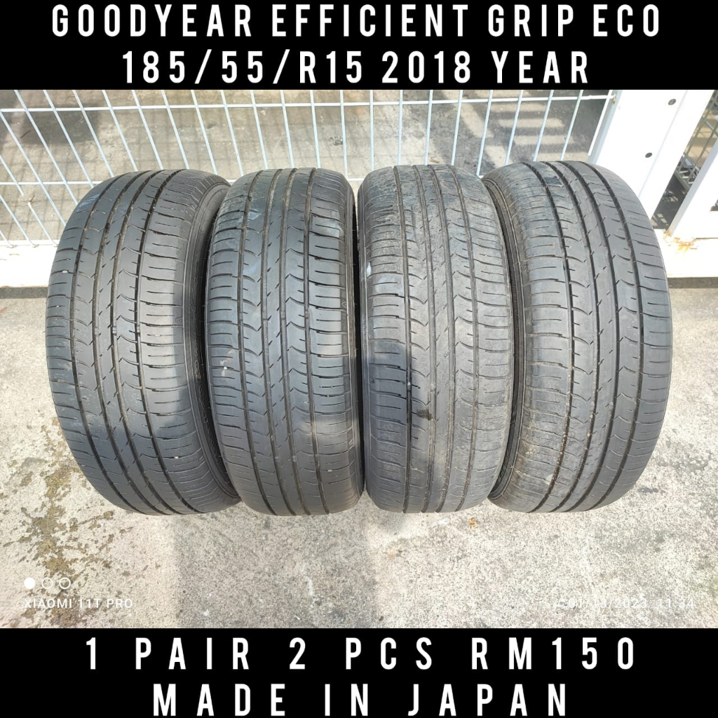 185/55/R15 GOODYEAR EFFICIENT GRIP ECO Hybird 2018 Years Tyre / Tayar ...