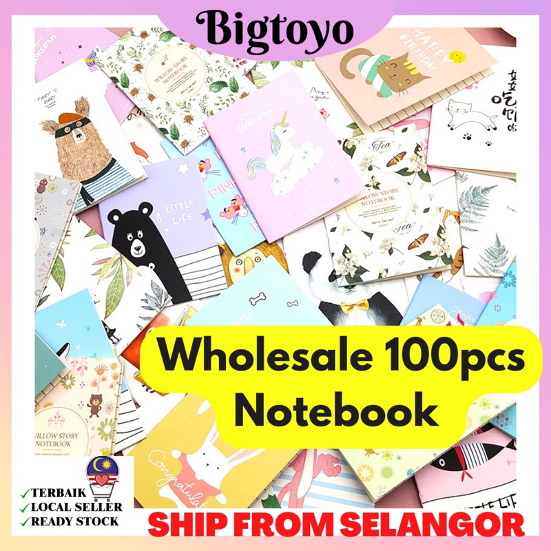 (100pcs)Wholesale Cute Mini Notebook Memo Writing Book Buku Kecil ...