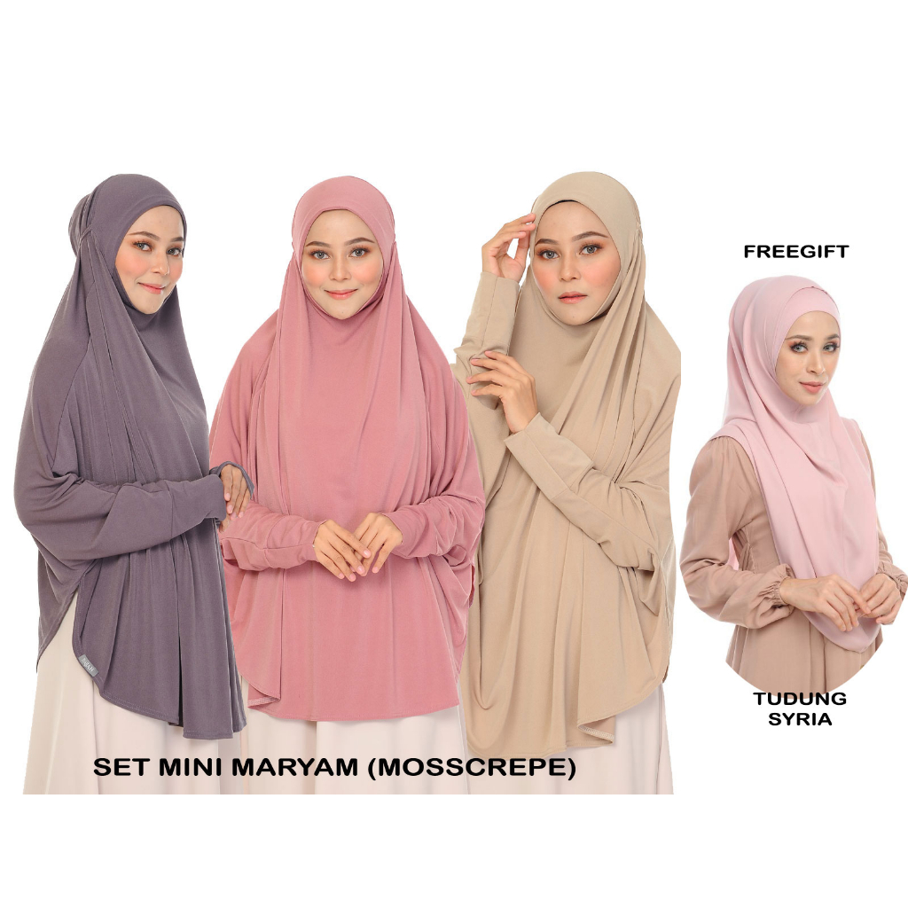 Najjah Mini Maryam Set - Mini Telekung Berlengan Mosscrepe. | Shopee Malaysia