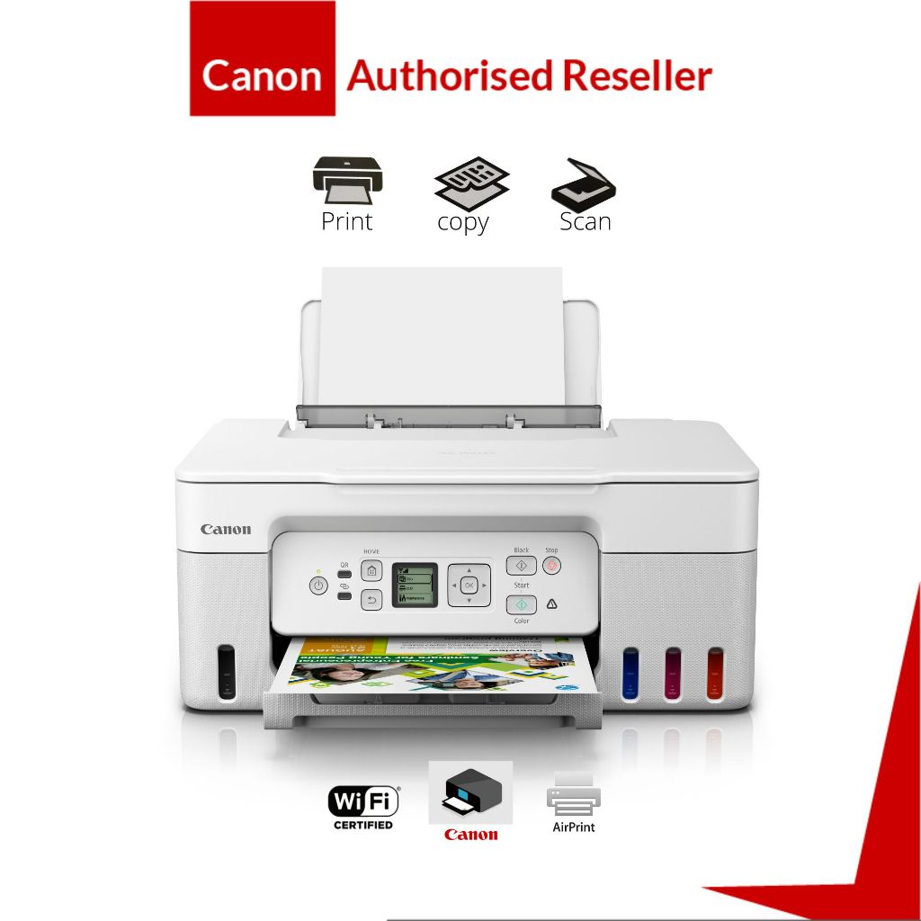 Canon PIXMA G3770 AIO A4 Printer (White) Print/Scan/Copy Wireless ...